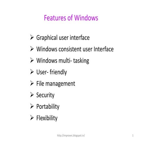 Features of windows | PPT