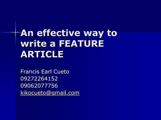 Feature writing | PPT