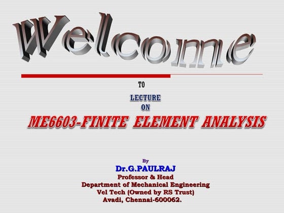 Introduction To Finite Element Analysis Ppt 0429