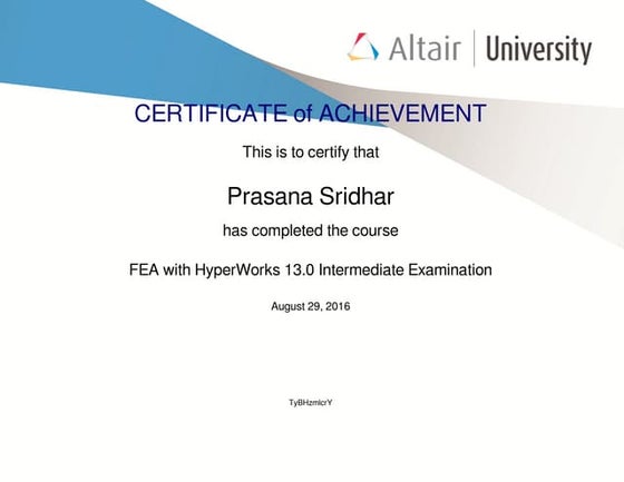 Catia Course Competion Certificate | PDF
