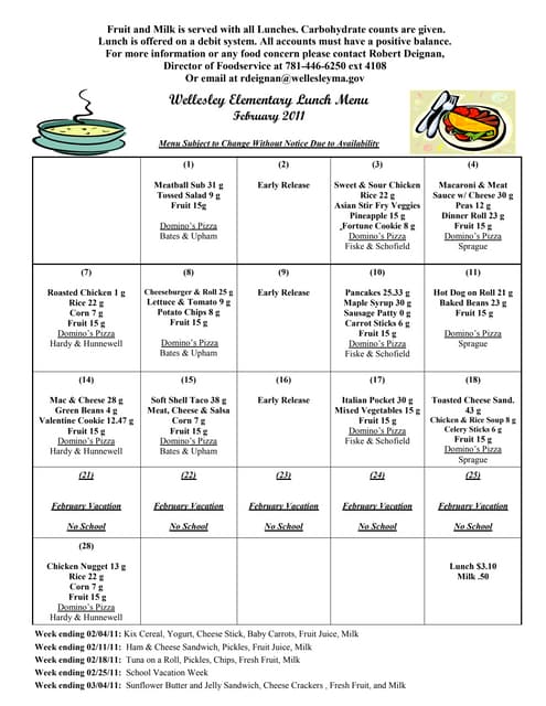 WMS April Menu | PDF | Food & Drink