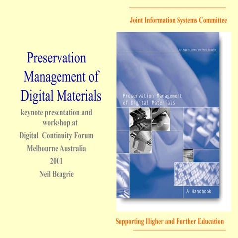 20yrs: 2001 Preservation Management of Digital Materials [the Digital ...