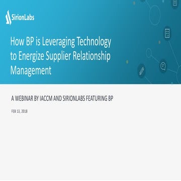 How BP is Leveraging Technology to Energize Supplier Relationship ...