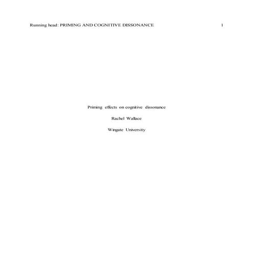 Negative priming effects on cognitive dissonance | DOCX