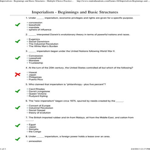 Feb 4 world history imperialism | PDF