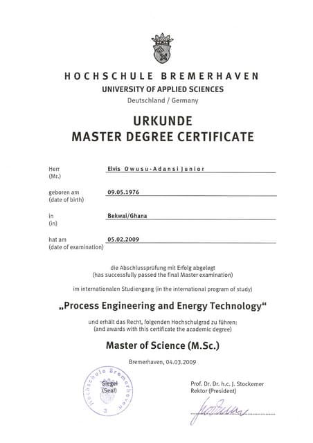 NABPTEX GHANA HND Certificate | PDF