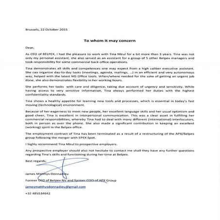 Aanbevelingsbrief James | PDF