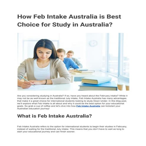 A Comprehensive Guide to February Intake in Australia | PPTX