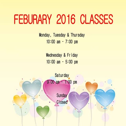 Febrary 2016 Classes | PPT