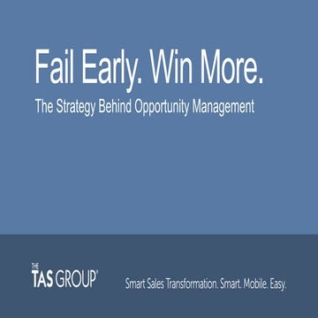 Webinar | Fail Early, Win More. The Strategy Behind Opportunity ...