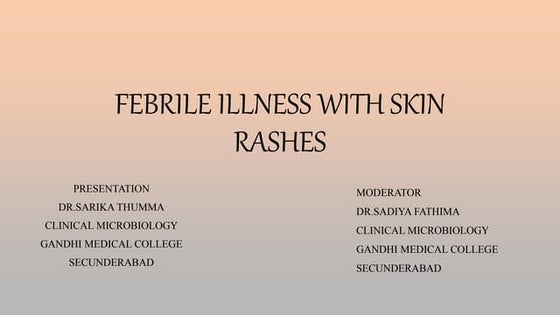 rashes - different types of rashes & diagnosis | PPTX | Infectious ...