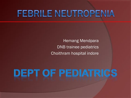 28 - Neutropenic fever definition symptoms signs clinical picture ...