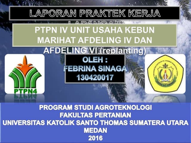MANAJEMEN PERKEBUNAN KELAPA SAWIT | PPTX