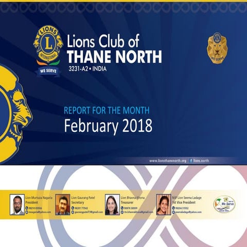February 2018 - Admin and Activity Report of Lions Club of Thane North ...
