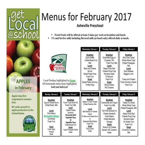 February Menus 2017 | PPT