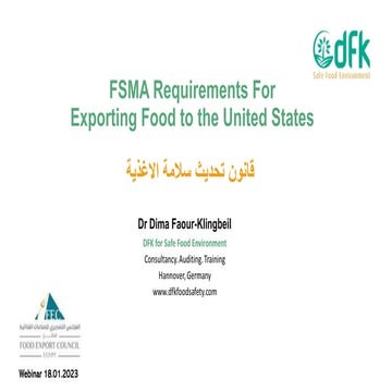 FSMA Requirements For Exporting Food to the United States | PDF