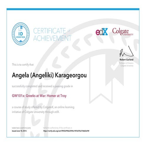Certificate Colgate | PDF