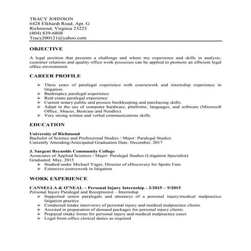 Tracy's Resume | PDF