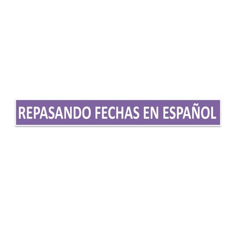 Repaso de las Fechas en Español | PPTX