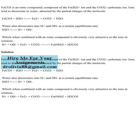 Feco3 Is An Ionic Compound Composed Of The Fe Ii 2 Ion And The Co3 Pdf
