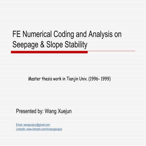 FE coding and Analysis on Seepage and slope stability | PDF
