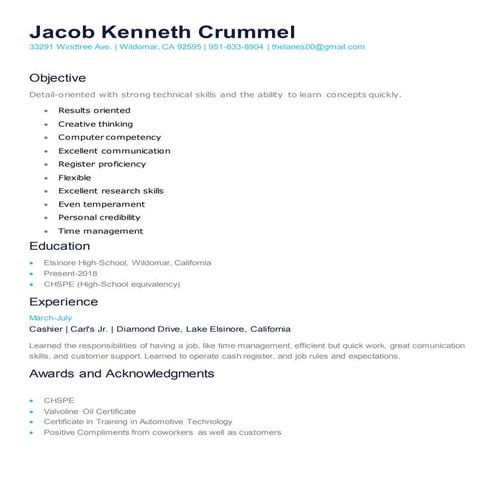 Jacob's Resume | DOCX