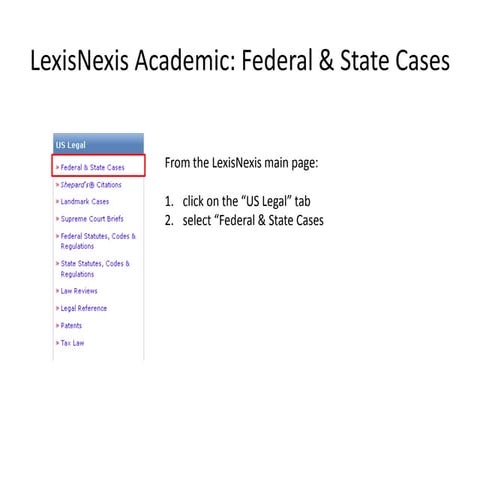 Federal & State Cases: LexisNexis | PPTX