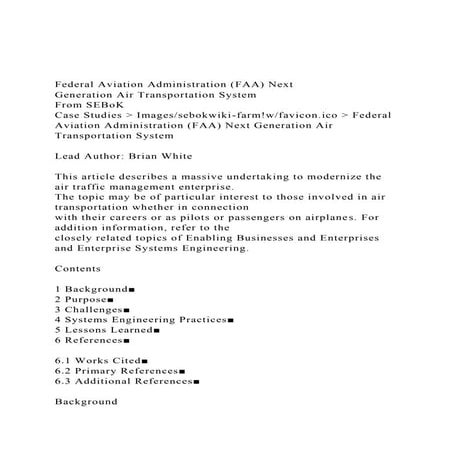 Federal Aviation Administration (FAA) NextGeneration Air Tra.docx