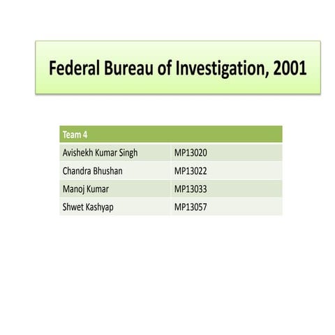 Federal Bureau of investigation 2001 abridged | PPTX
