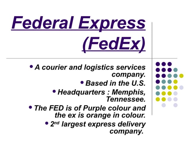 FedEx Supply Chain Management | PPTX | Logistics and Transportation ...
