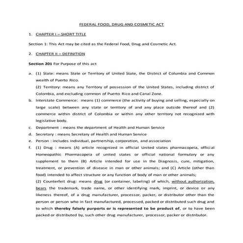 Federal food, drug and cosmtic act (drug) | DOCX