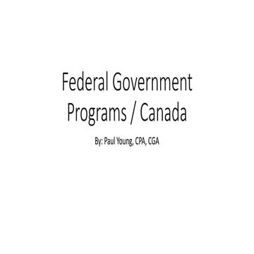 Federal government programs - Canada | PPTX