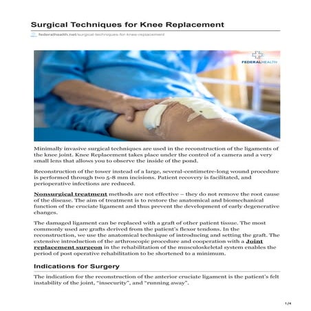 Knee arthroscopy | PDF
