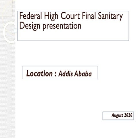plumbing design considerations for Federal High Court Sanitary PP.ppt