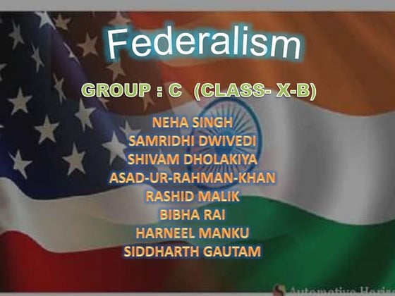 Class 10 ppt on ch federalism By Vishal kumar | PPT