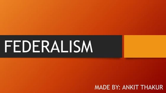 Class 10 ppt on ch federalism By Vishal kumar | PPTX | Hinduism ...