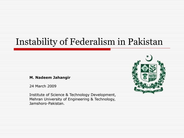 Branches of government / Structure of Government in Pakistan | PDF