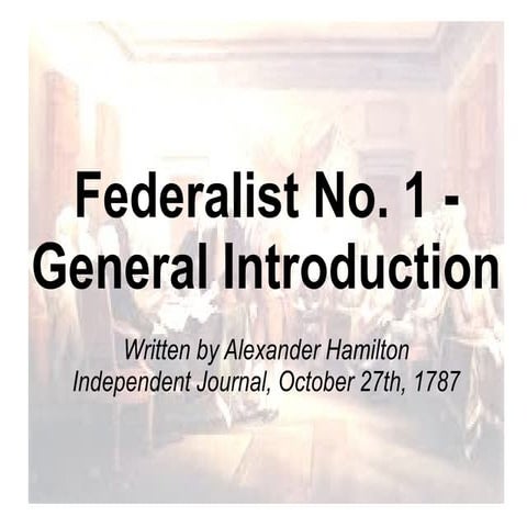 Federalist 1 | PPT
