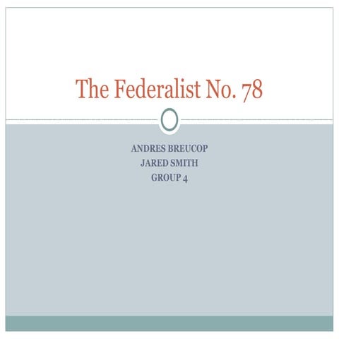 Federalist No 78 | PPT