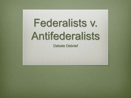 Federalist Vs | PPT