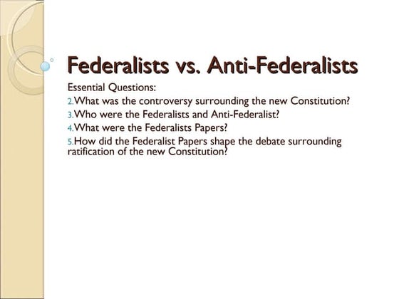 Federalist Vs | PPT