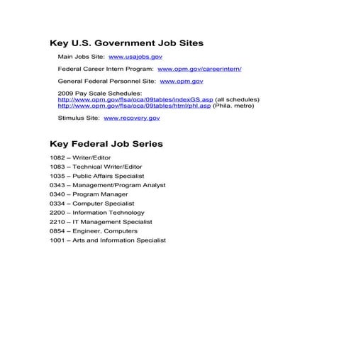 Federal Jobs Handout | PDF