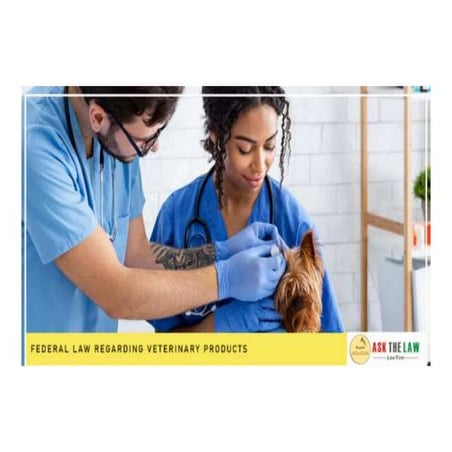 Federal Law Regarding Veterinary Products | PDF