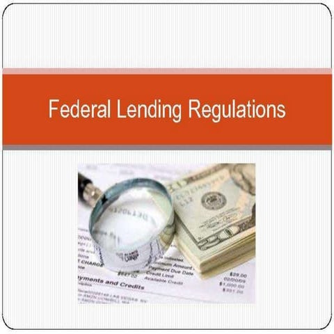 Federal Lending Regulations | PDF | Home Financing | Personal Debt