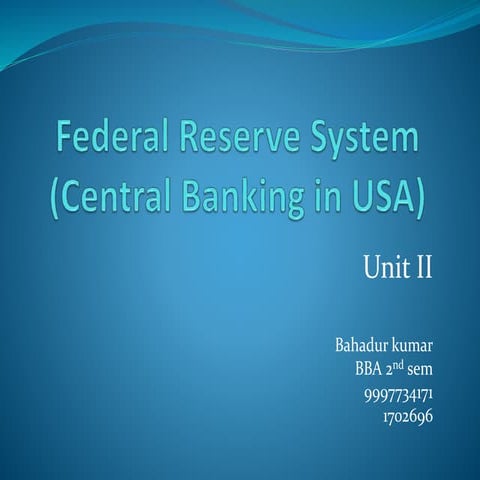 Federal reserve system | PPT