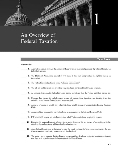 Question Bank for Pearson's Federal Taxation 2024, Individuals, 37th ...