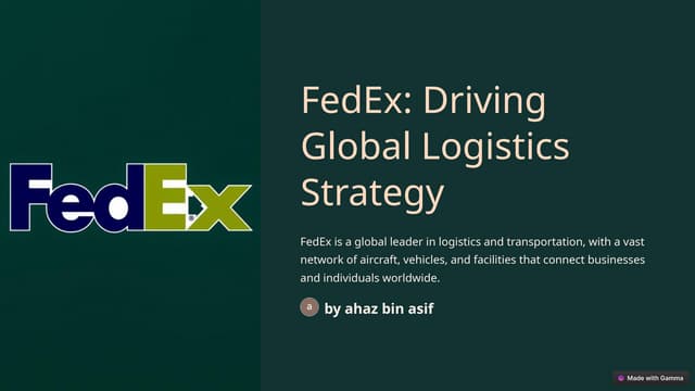 FedEx Supply Chain Management | PPTX | Logistics and Transportation ...