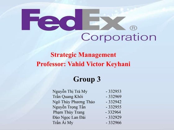 Supply chain management at fed ex | PPT