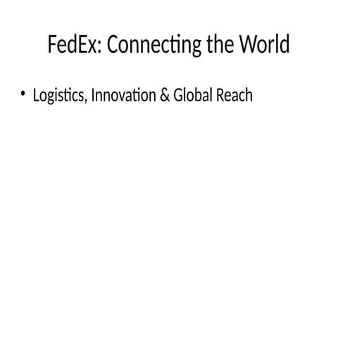 FedEx Supply Chain Management | PPTX