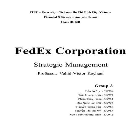 Fed ex strategic management | DOCX